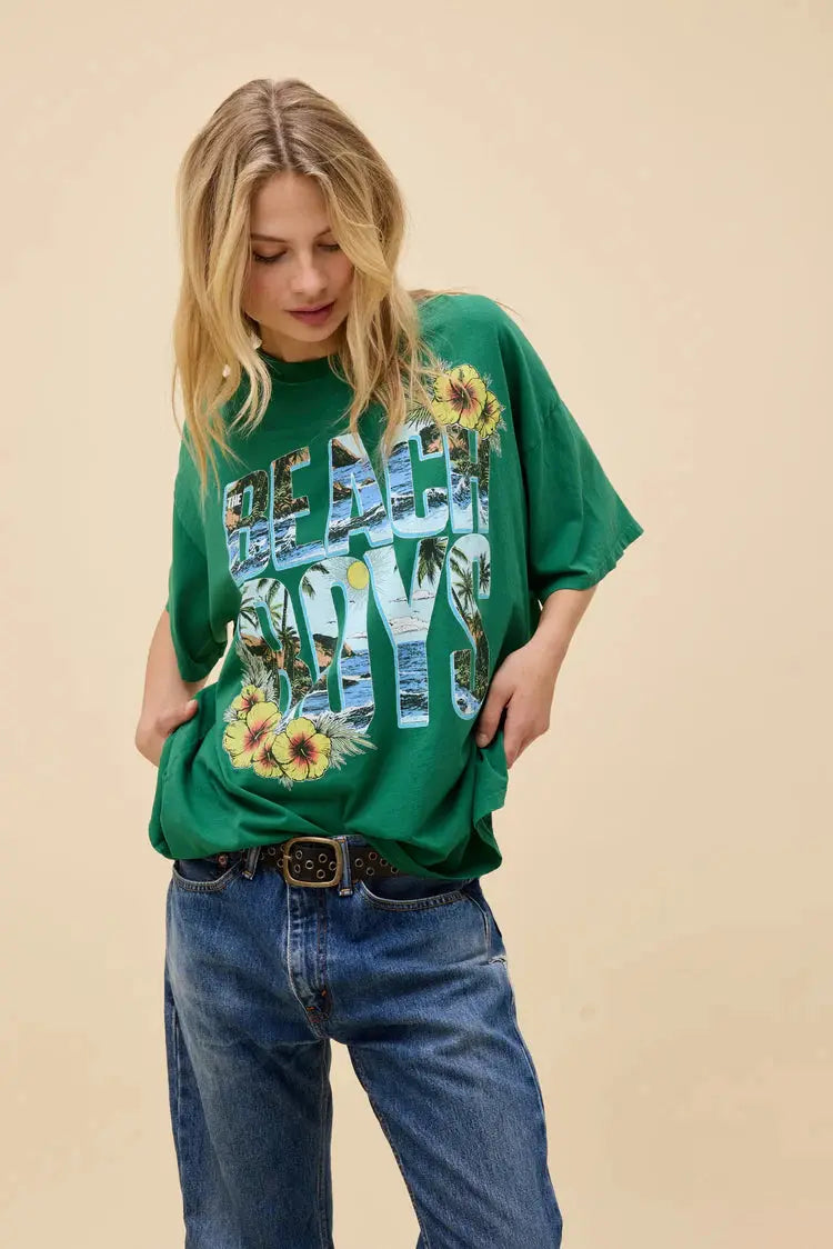 The Beach Boys Oversized Tee – Daydreamer LA Tropical Graphic T-Shirt – Lansky Bros.