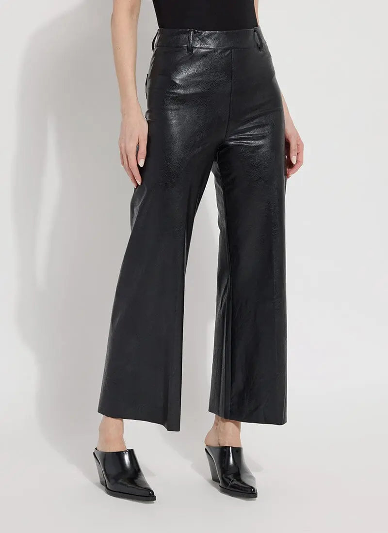 Lyssé Vegan Leather Wide Leg Pants – Kohl Black – Lansky Bros.