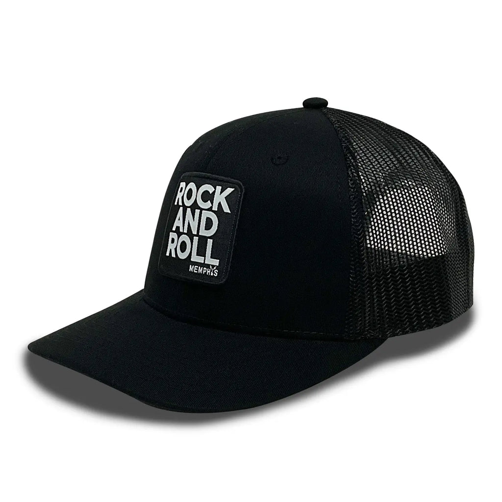 Black Rock and Roll Memphis Trucker Hat – Vintage Style Snapback ...