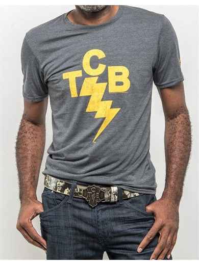 Elvis "TCB" Tee - Grey/Gold - Lansky Bros.